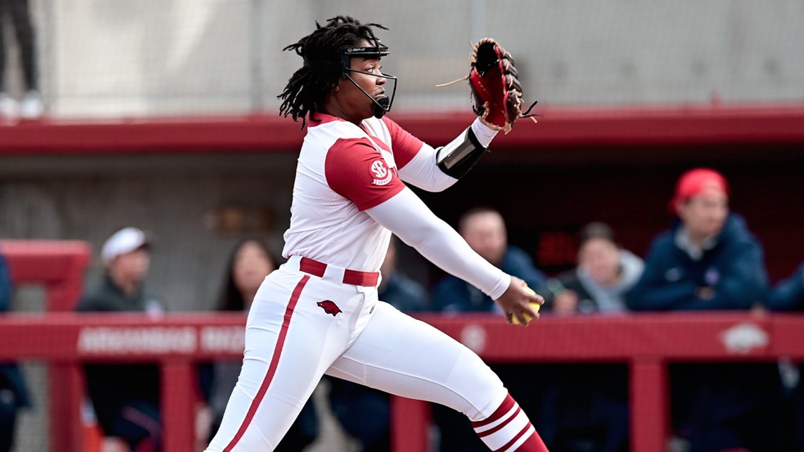 Arkansas softball's Chenise Delce named SEC Co-Pitcher of the Week ...