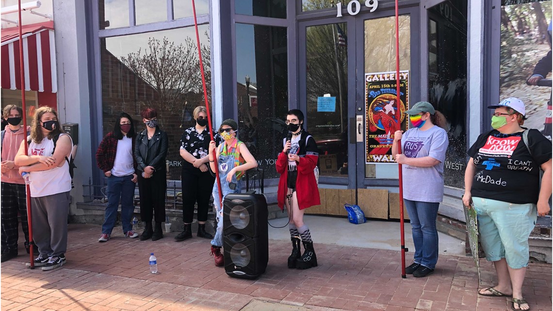 Black and Trans Lives Matter protest held in Bentonville Square ...