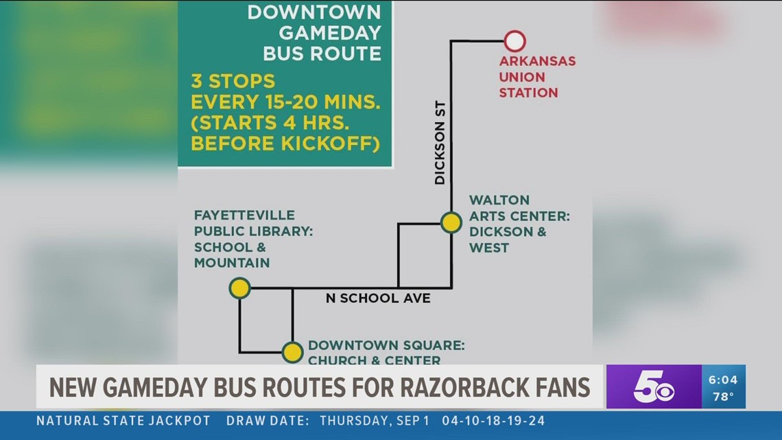 New bus routes for Razorback football game day | 5newsonline.com