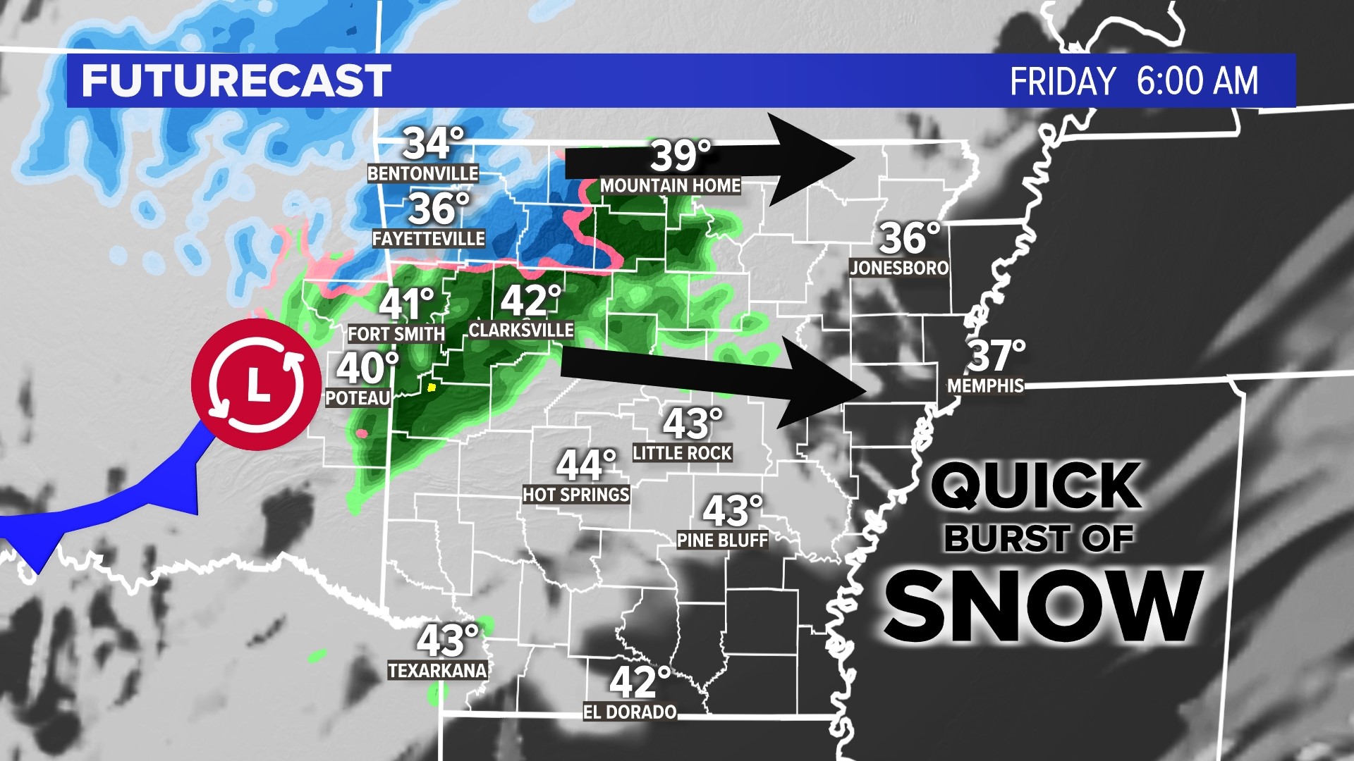How much snow will accumulate Friday across Arkansas? (Feb 10 ...