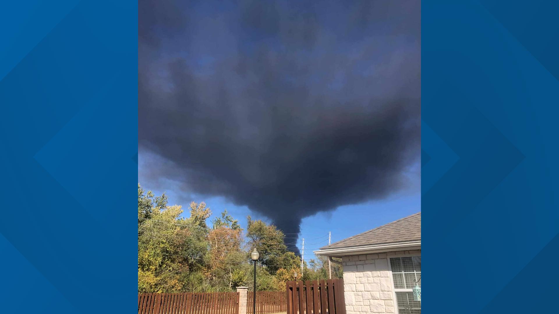 Pillar of smoke from Rogers industrial fire seen for miles ...
