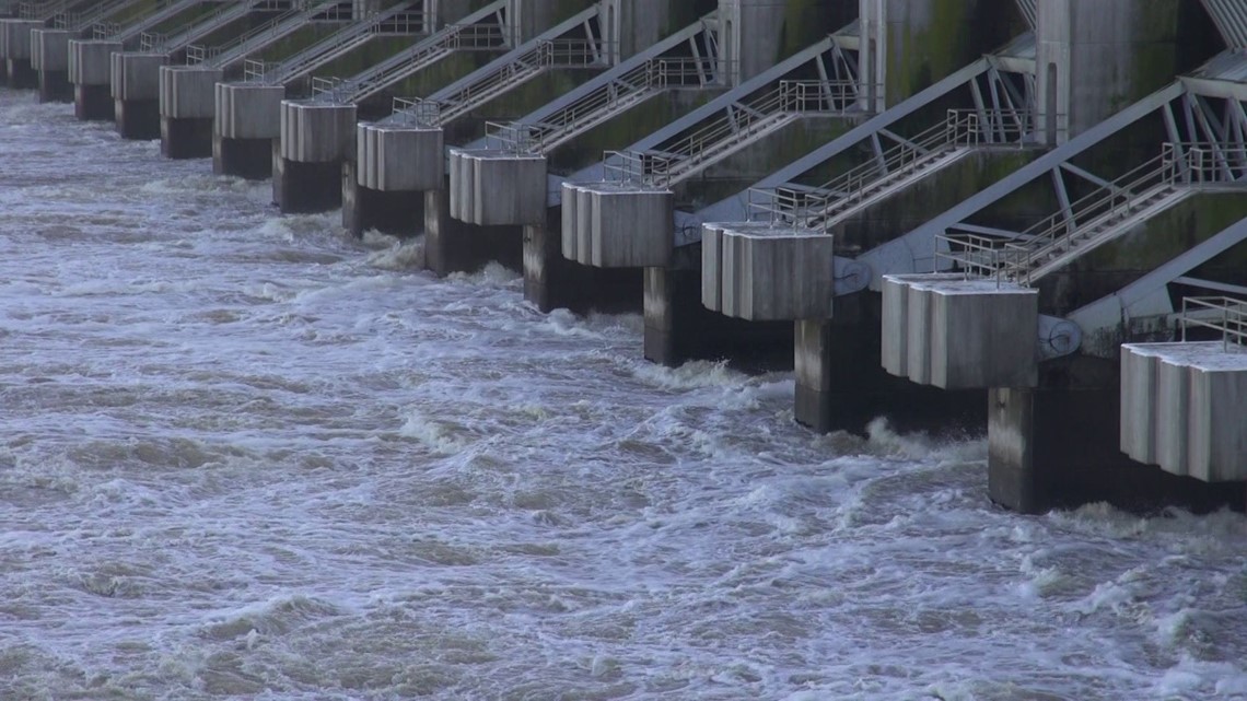 Floodgates Open At Robert S. Kerr Lock And Dam Because Of Heavy Rain ...
