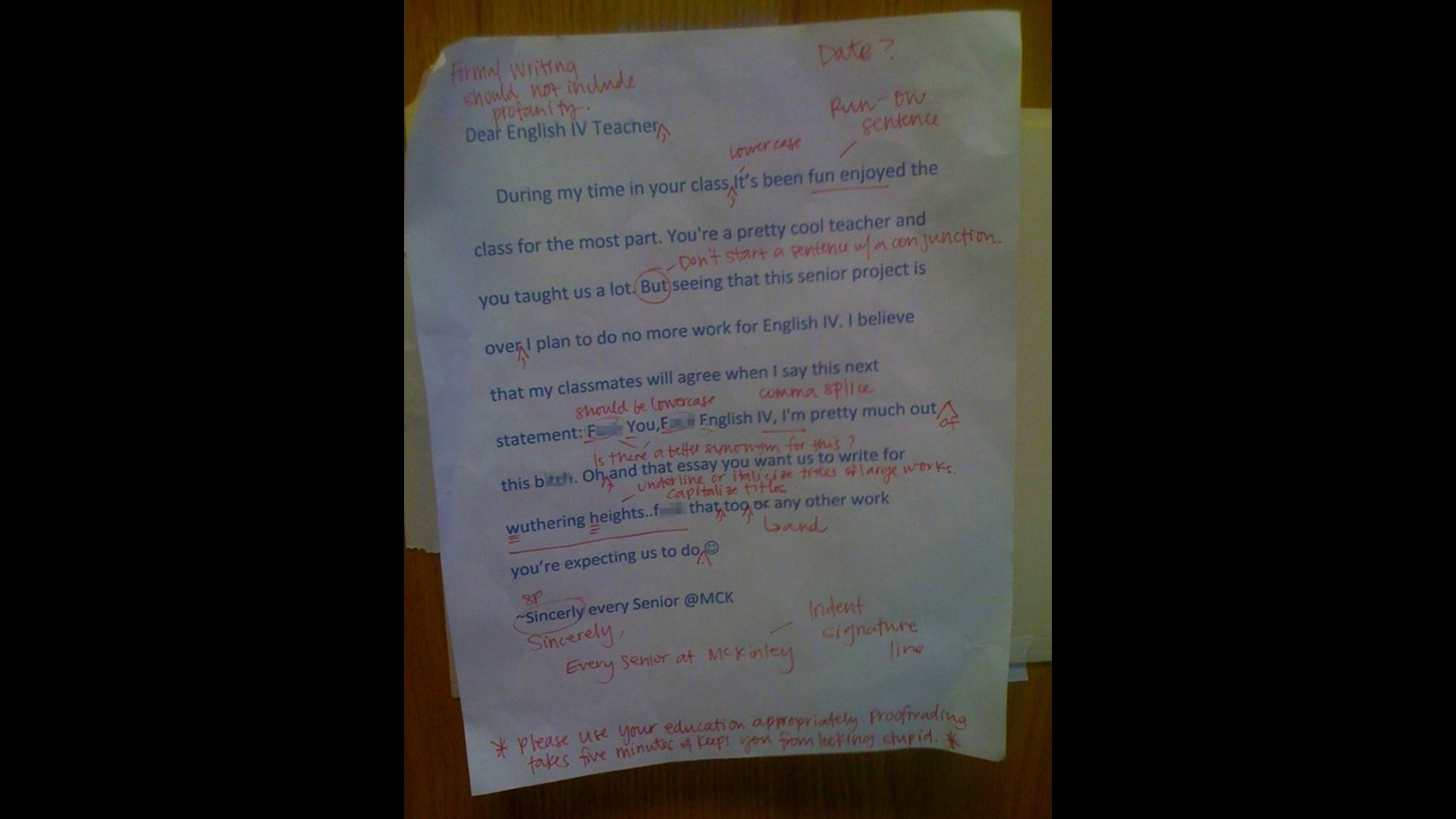 Teacher’s Reponse To A Nasty Student Letter Is Brilliant | 5newsonline.com