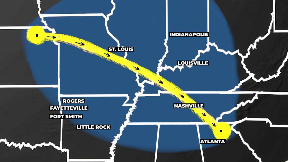 What are the shining lights in the night sky above Arkansas ...