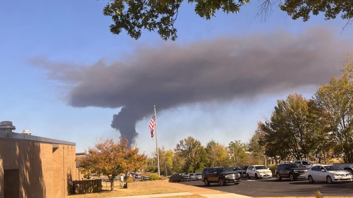 Pillar of smoke from Rogers industrial fire seen for miles ...
