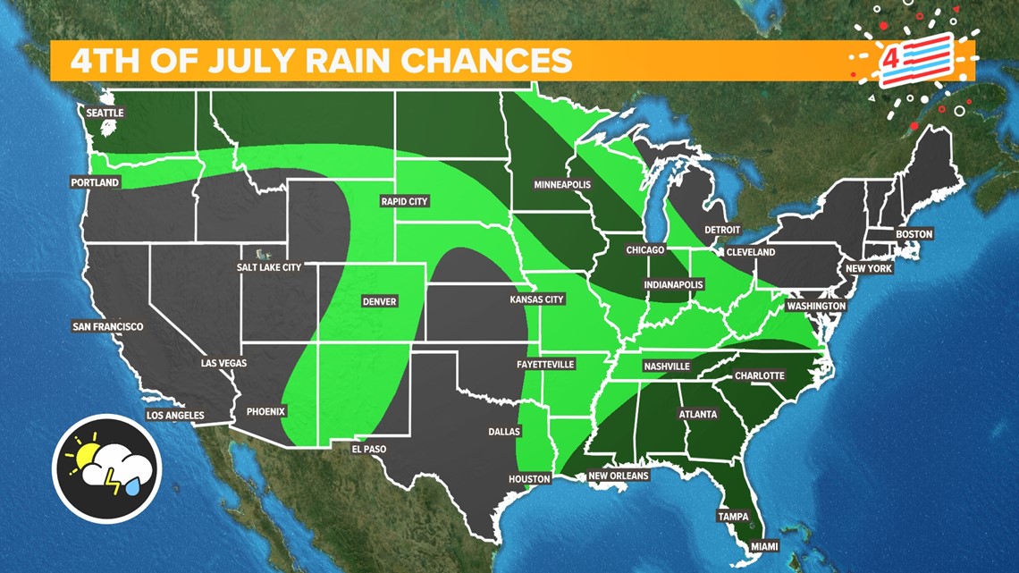 Will rain impact fireworks shows across the U.S. on July 4th ...