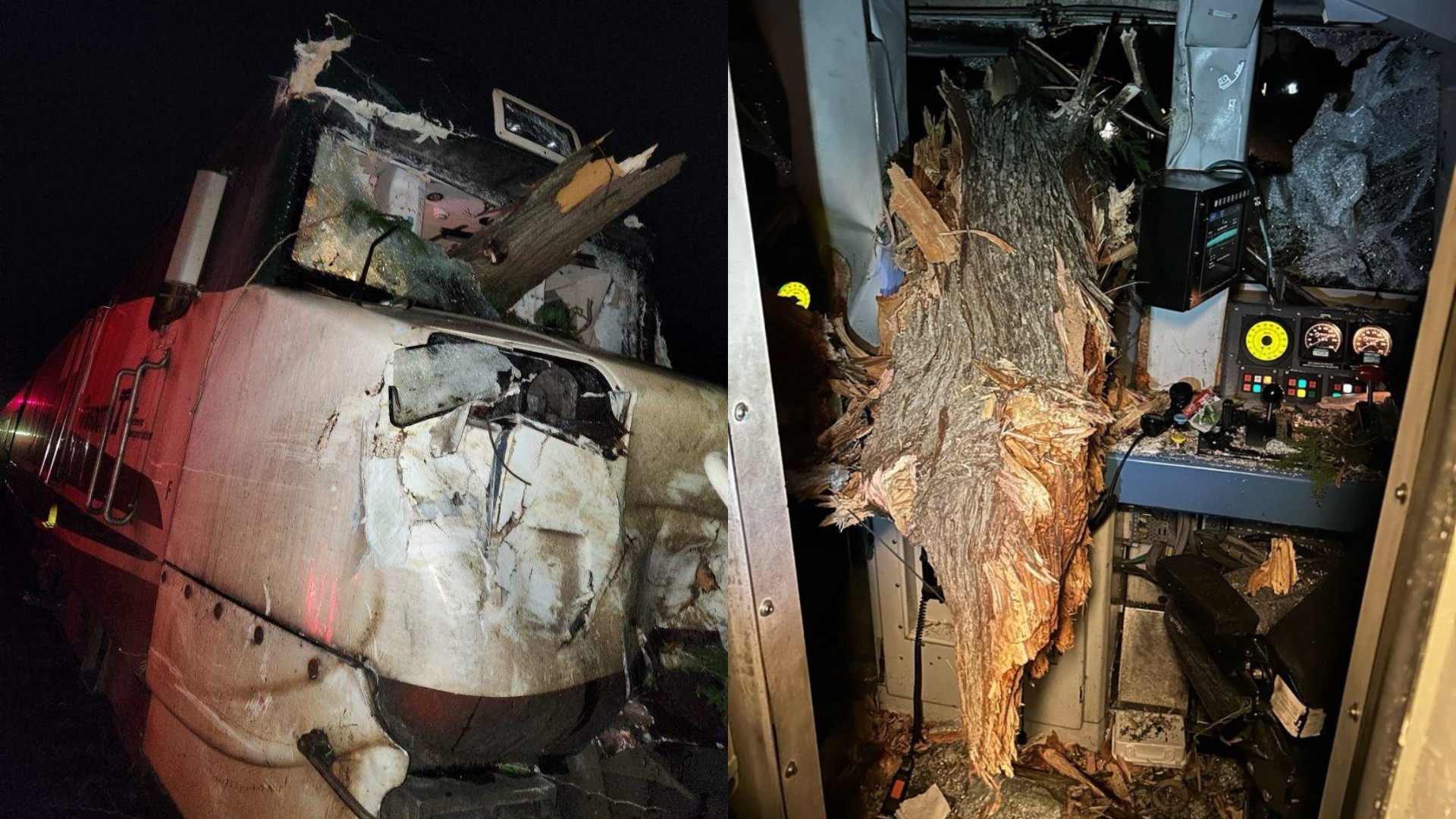 Amtrak Cascades train damaged by downed tree during bomb cyclone | wqad.com
