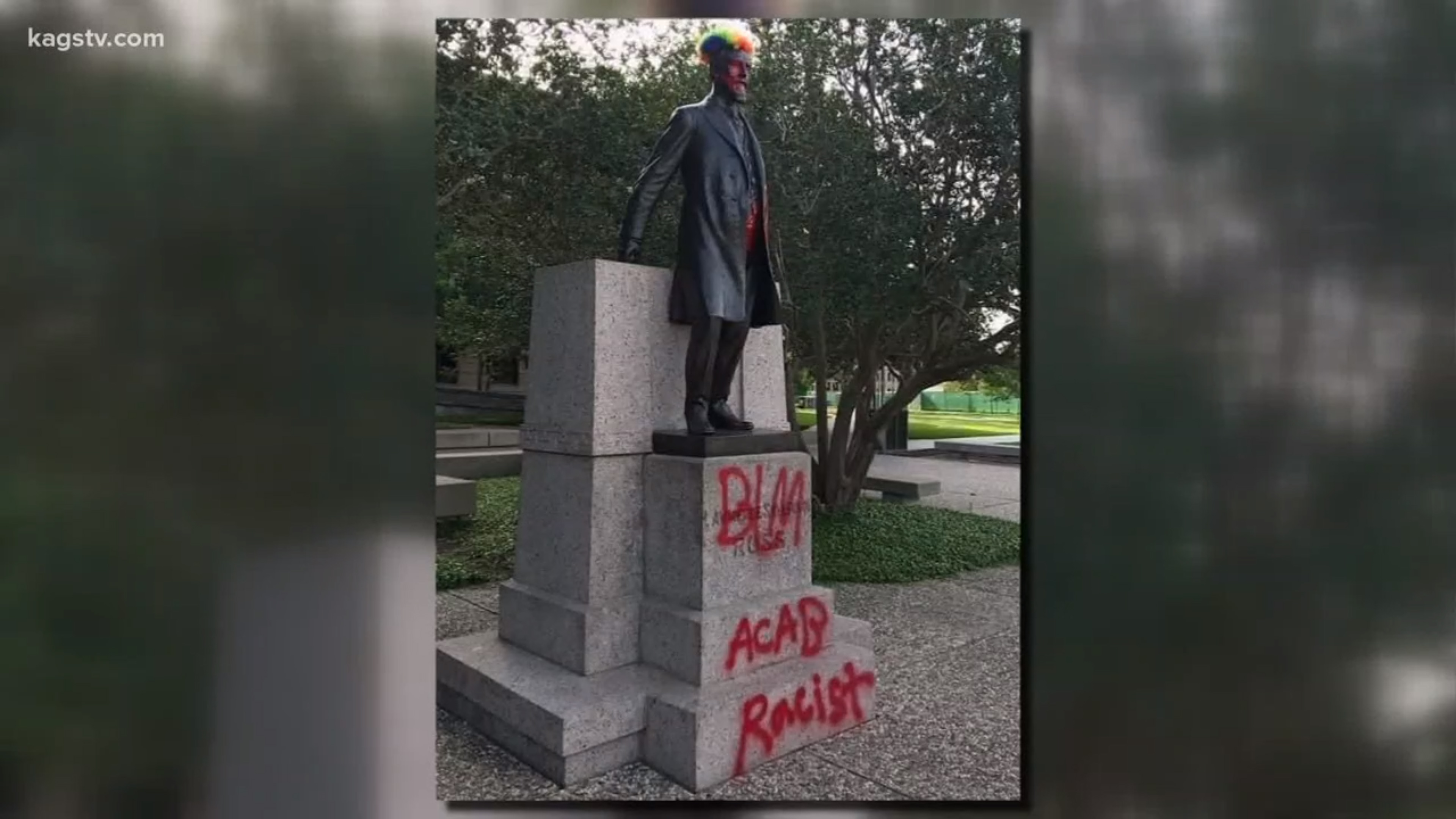 Sul Ross statue vandalized at Texas A&M campus | khou.com