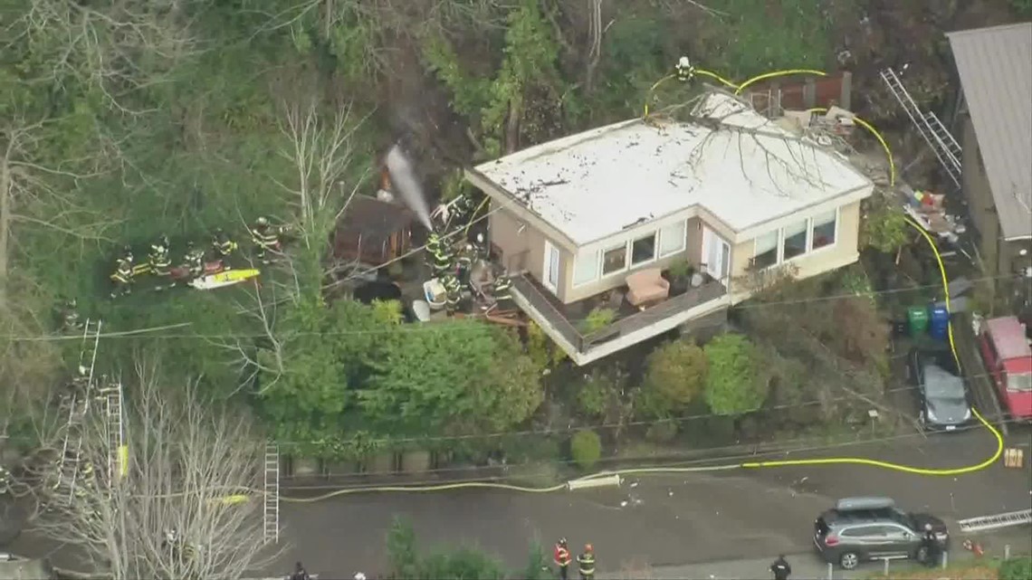 Man rescued from house sliding off foundation in Seattle | 10tv.com