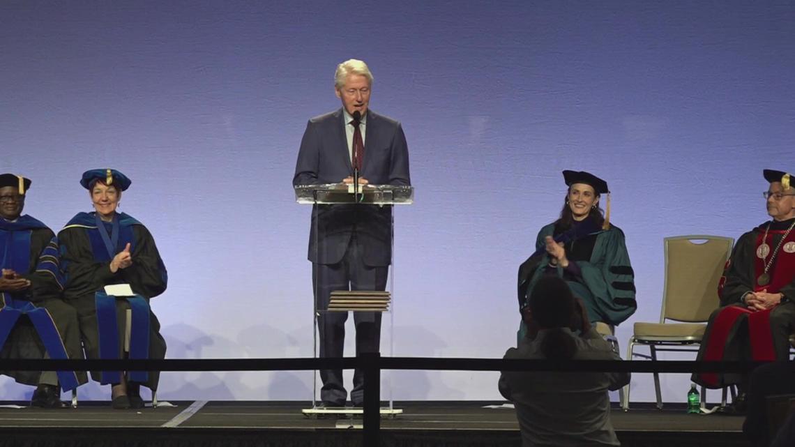 Bill Clinton speaks at School of Public Service graduation ...