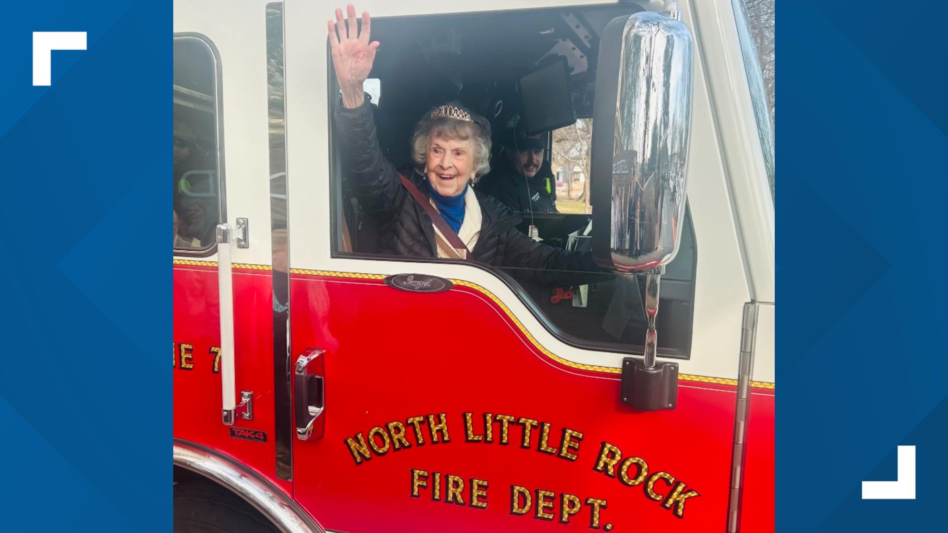 North Little Rock woman celebrates 100th birthday with ride in ...