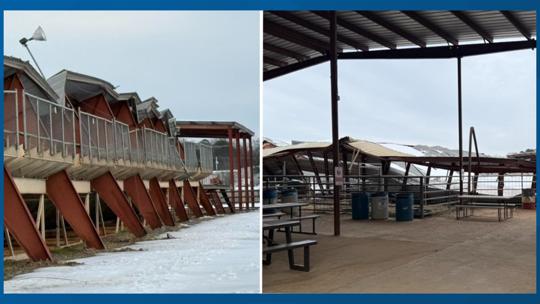 Heavy snow, ice cause Arkansas fairgrounds arena roof to collapse ...