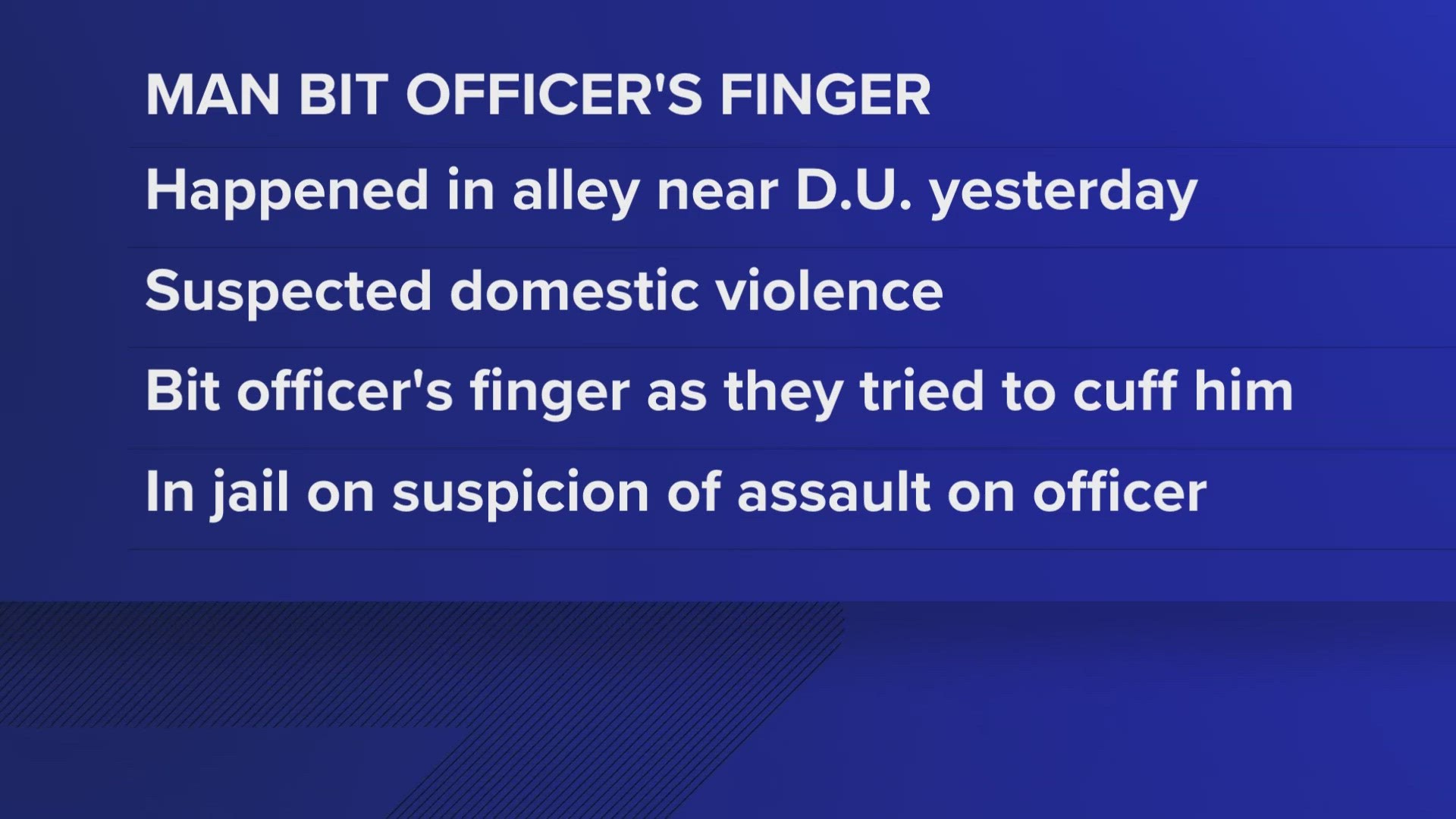 Man bites off part of Denver officer's finger during arrest | wqad.com
