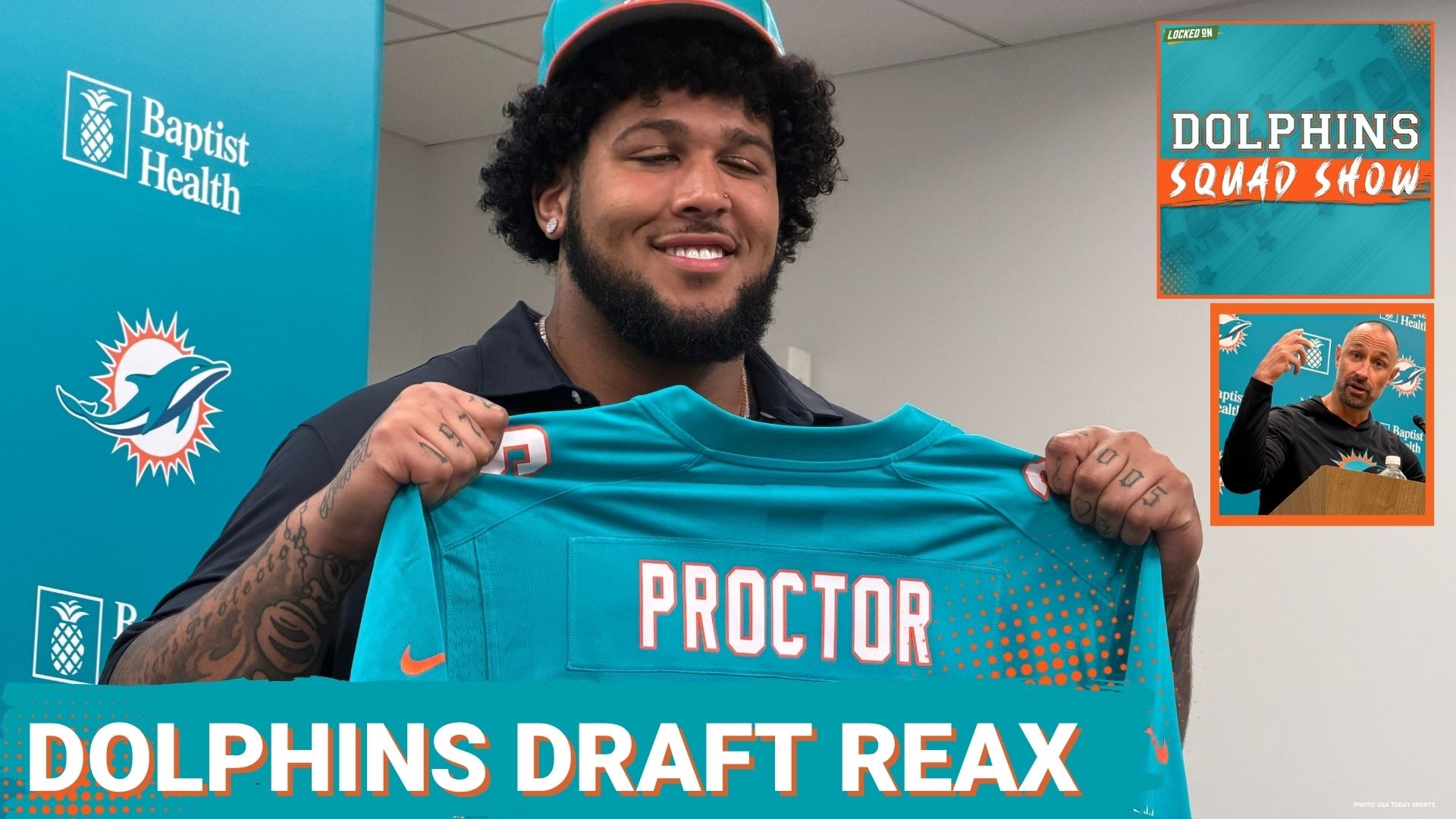 DOLPHINS SQUAD SHOW: Miami Dolphins Draft REAX: Kadyn Proctor Gamble ...