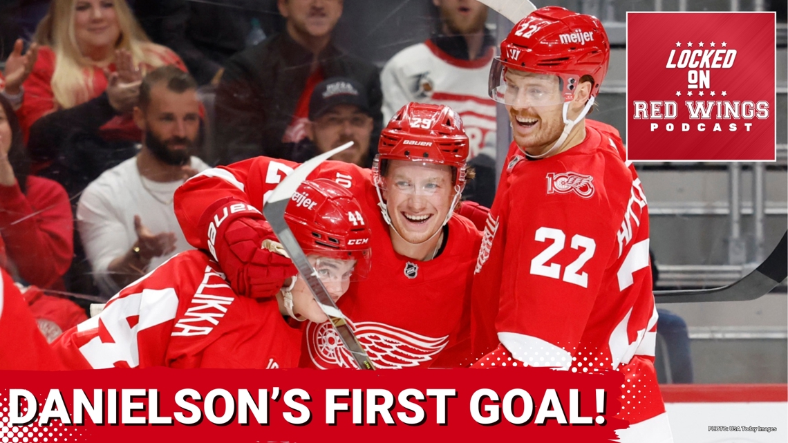 Nate Danielson scores his FIRST NHL goal in Detroit Red Wings win over ...