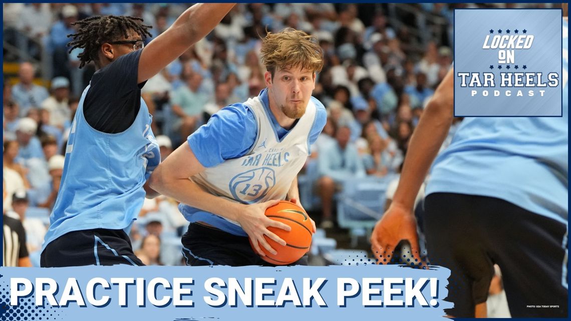 UNC PRACTICE SNEAK PEEK! Tar Heels TRANSFORM with TOWERING New Lineup ...