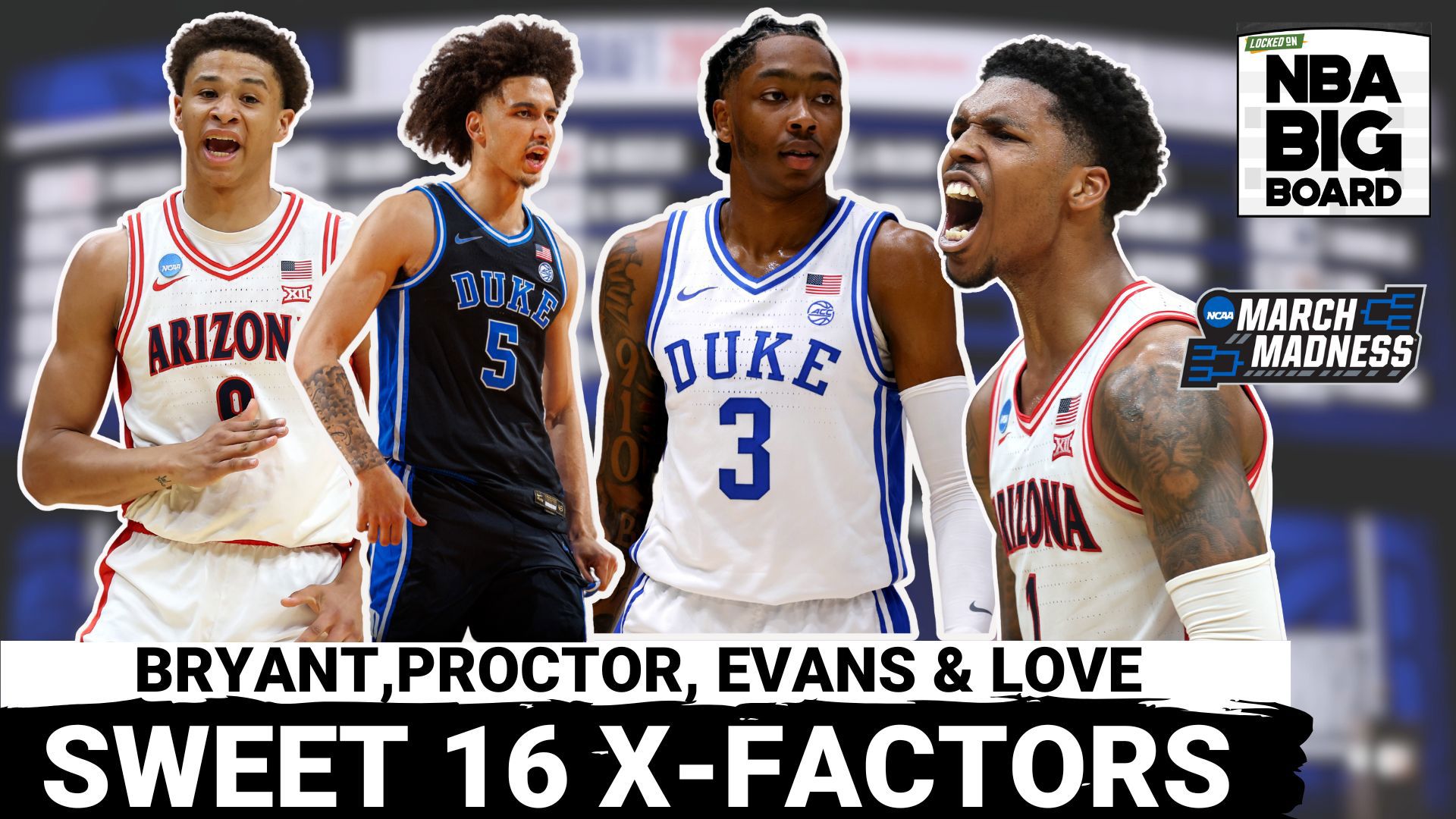 SWEET 16 X-FACTORS: Duke vs Arizona - Carter Bryant, Tyrese Proctor ...