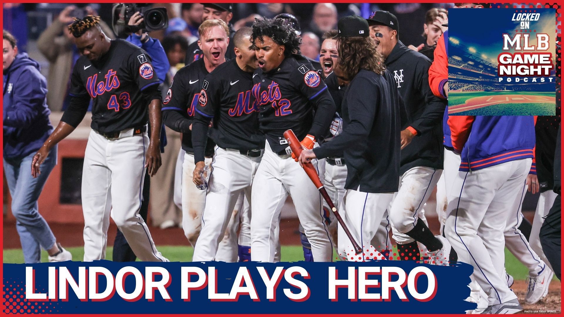 MLB GAME NIGHT- Lindor hits his 1st career walk-off Home Run for Mets ...