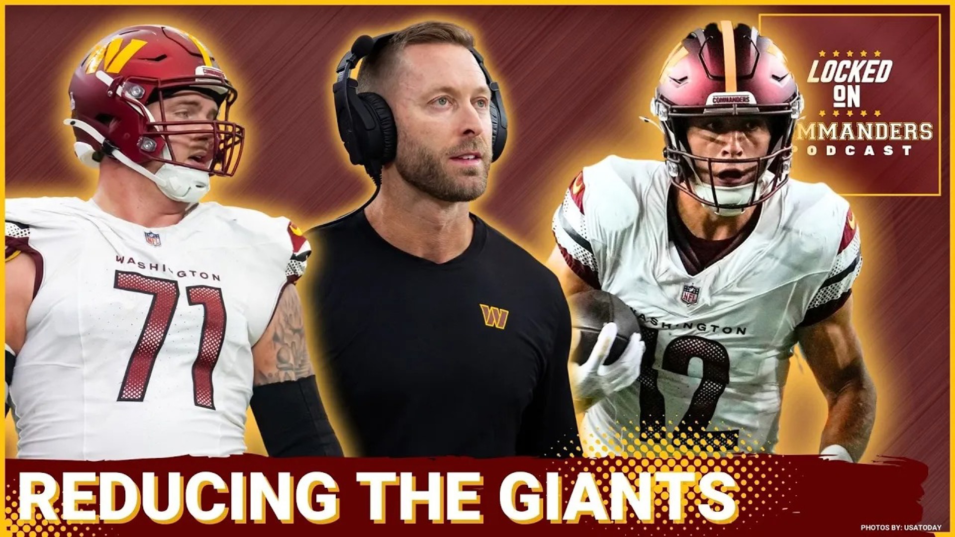 Washington Commanders Kliff Kingsbury, Andrew Wylie, and Luke McCaffrey ...