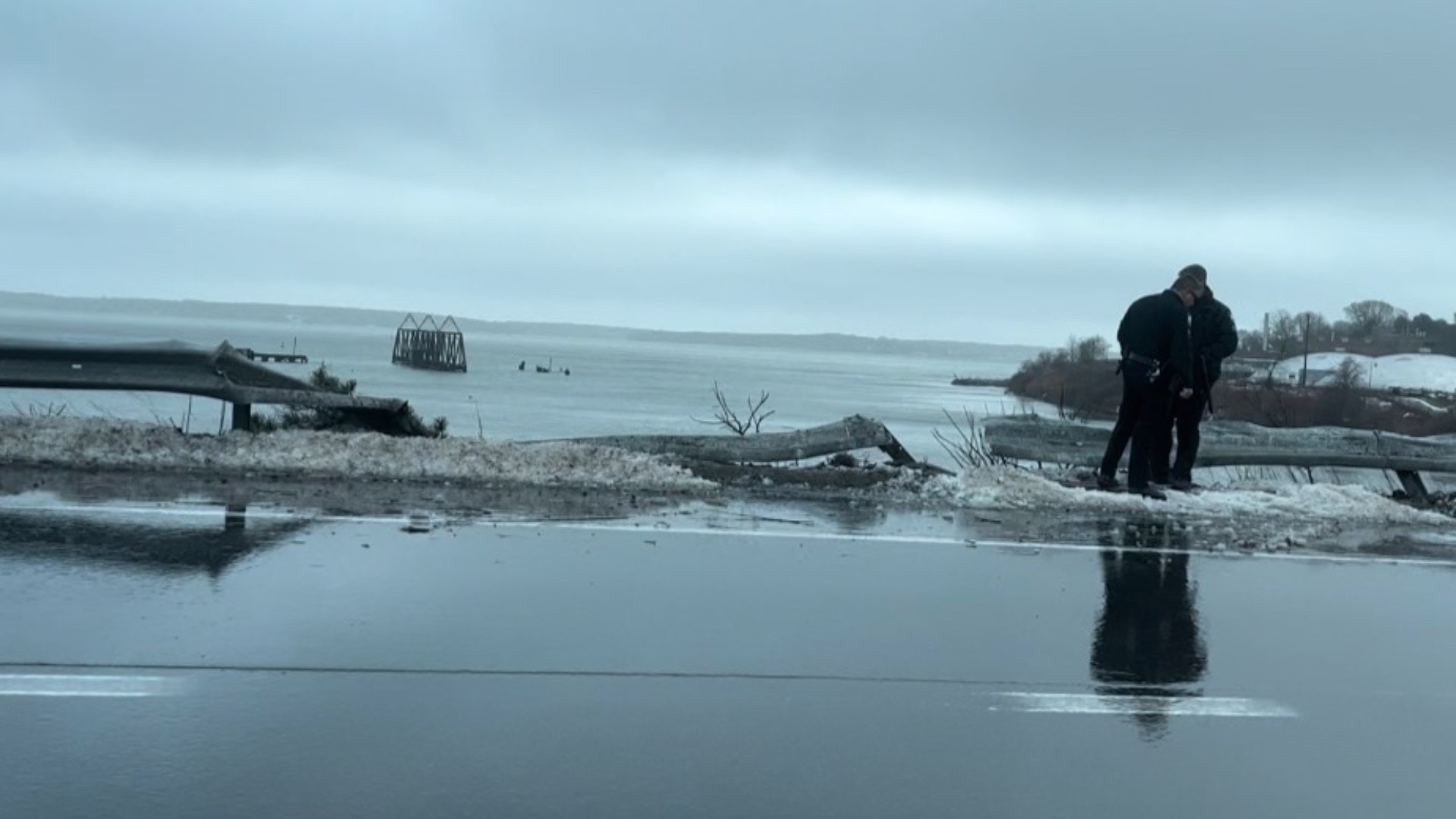 Truck goes off Tukey's Bridge in Portland, Maine | fox61.com