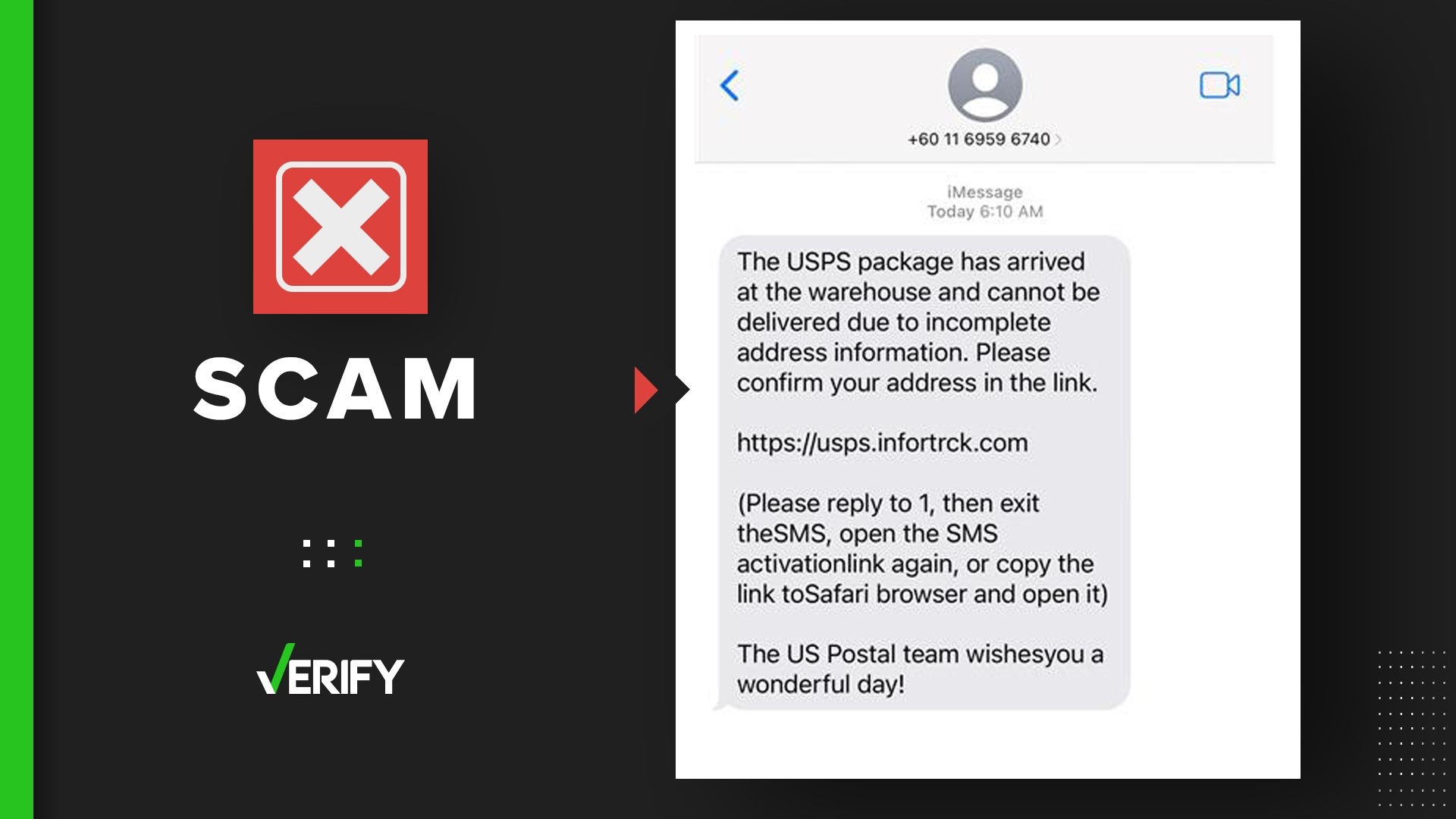 Scam alert: Beware of texts about USPS undeliverable packages. | verifythis.com