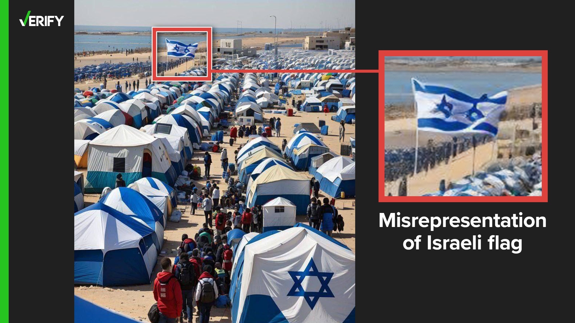 Image of Israeli tent city during Israel-Hamas war made with AI | 10tv.com