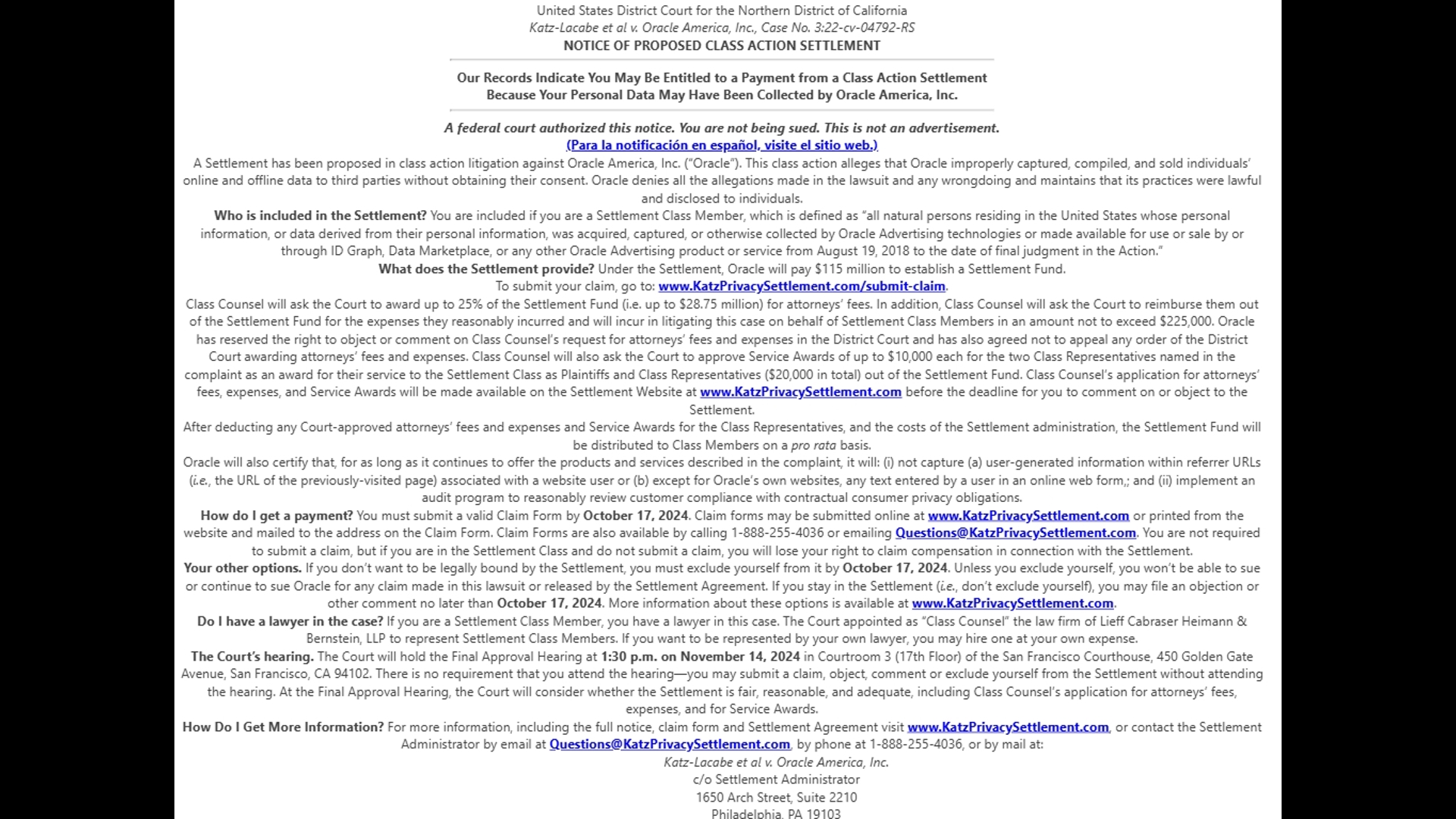 Oracle $115M data privacy settlement is real | fox61.com