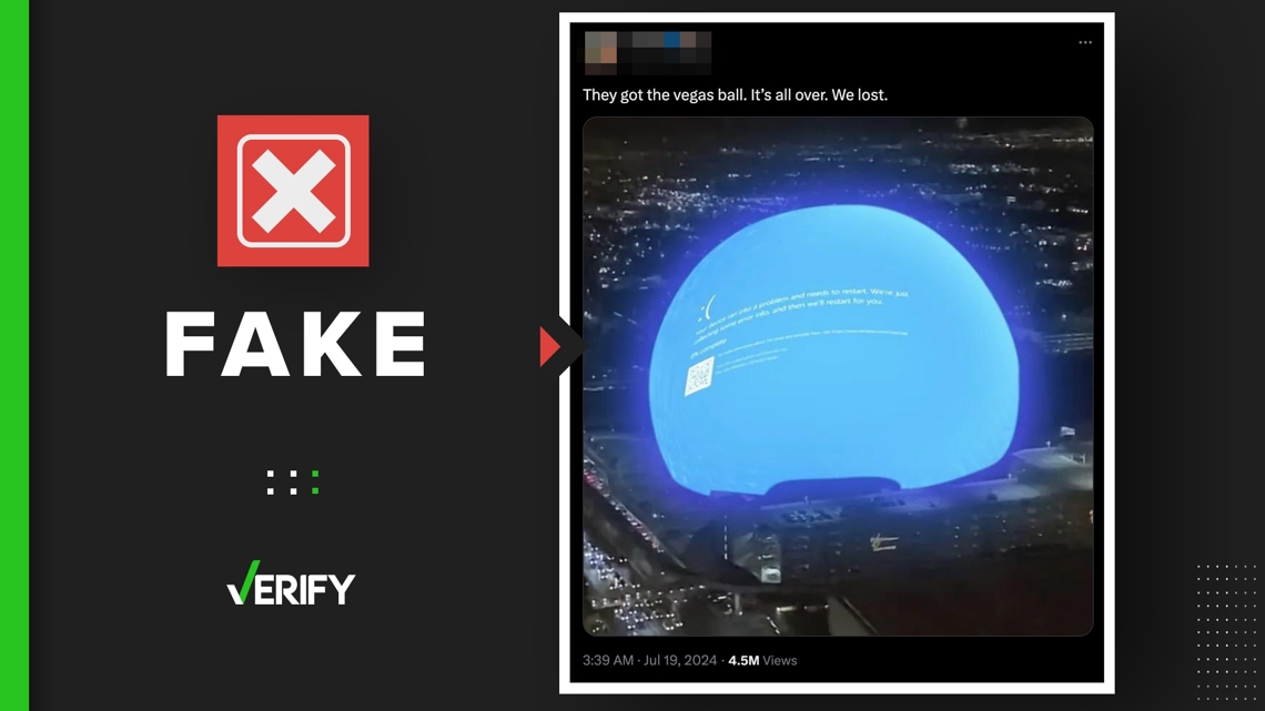 Fake image of Las Vegas Sphere goes viral amid tech outage | verifythis.com