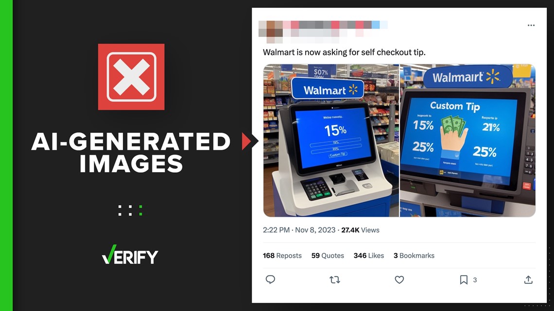 Walmart self-checkout machine tip request images are AI-generated ...