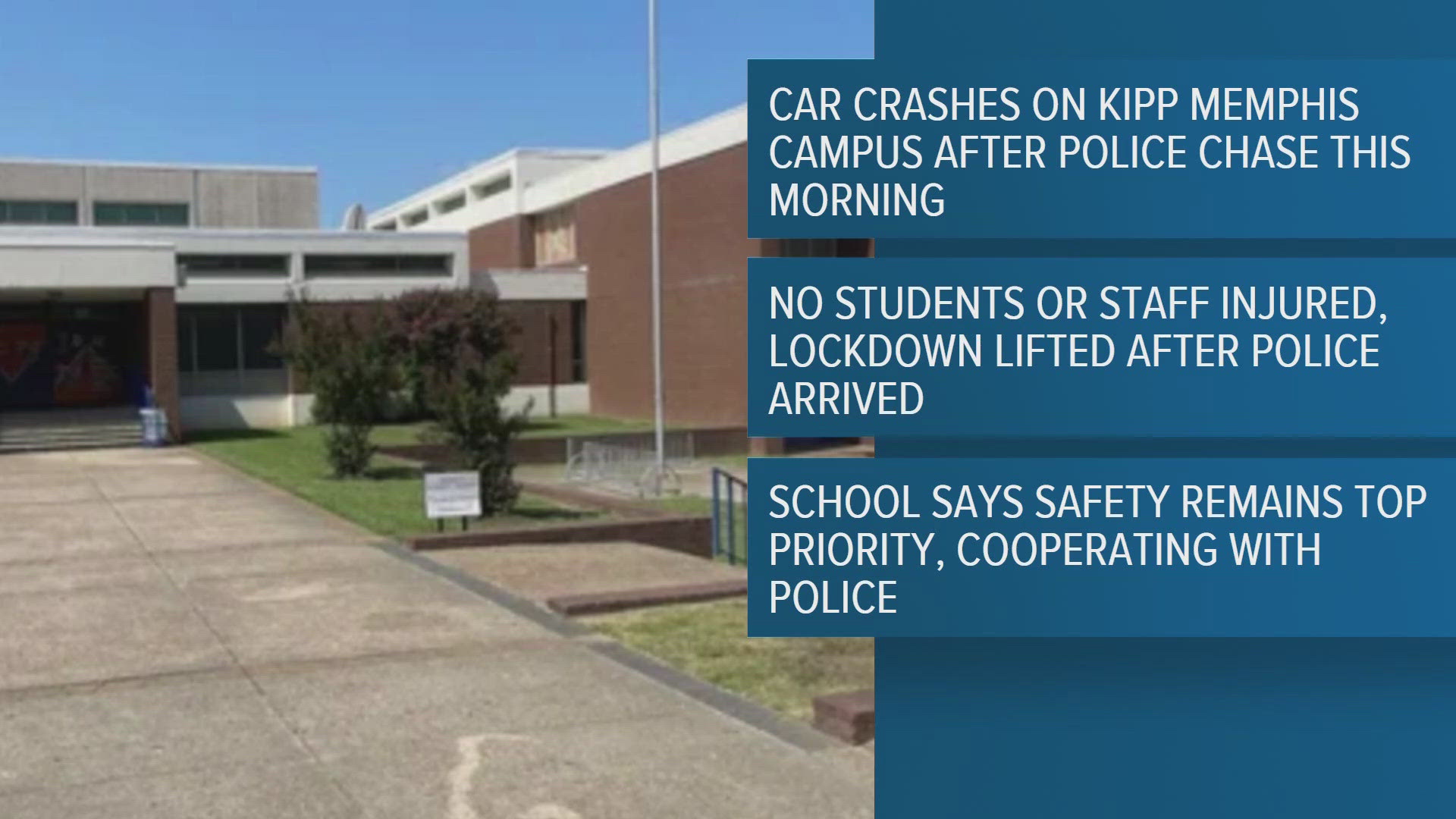 Car crash on KIPP High school campus prompts morning lockdown | localmemphis.com