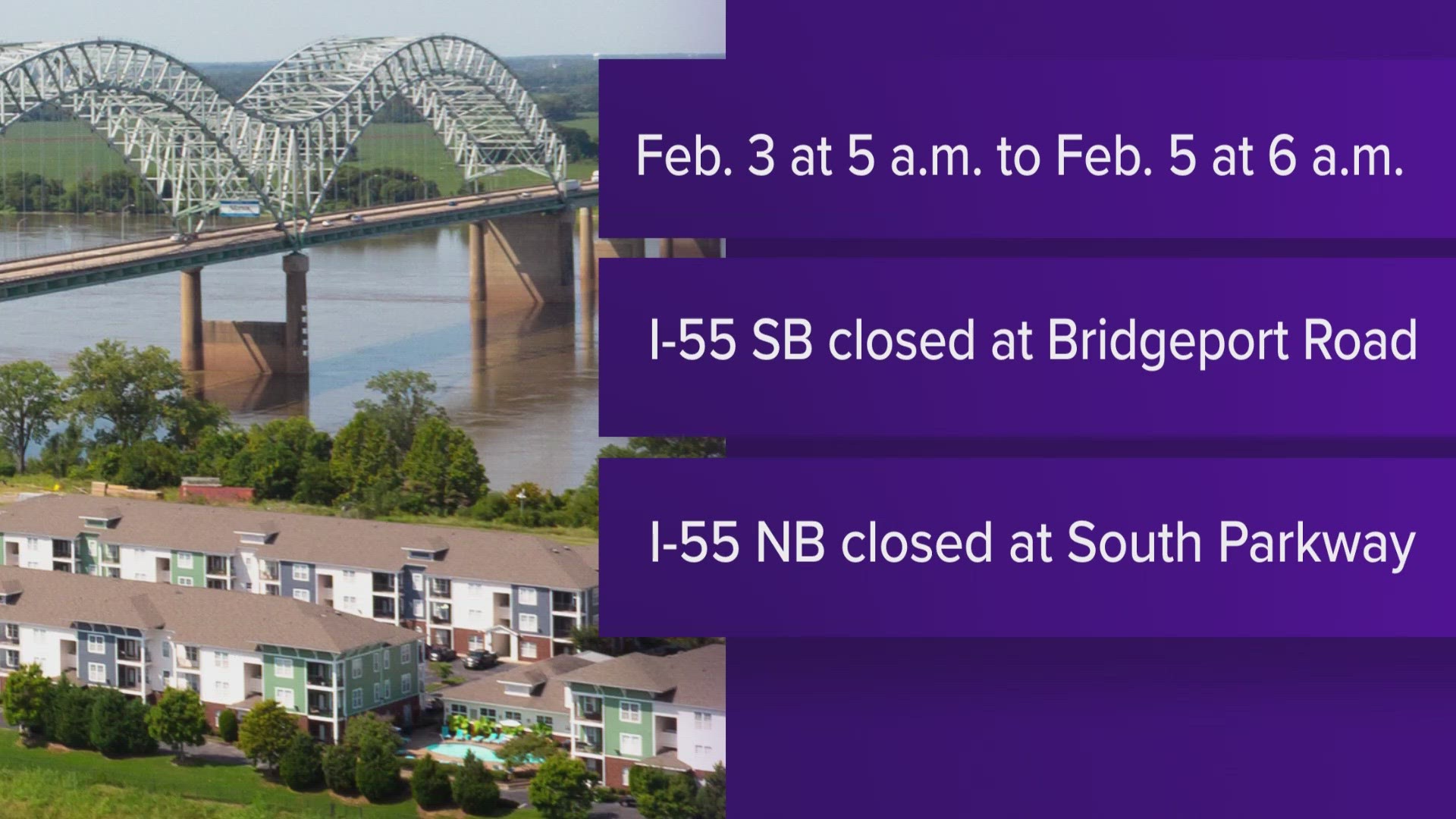 I-55 bridge to close this weekend for construction, says TDOT ...