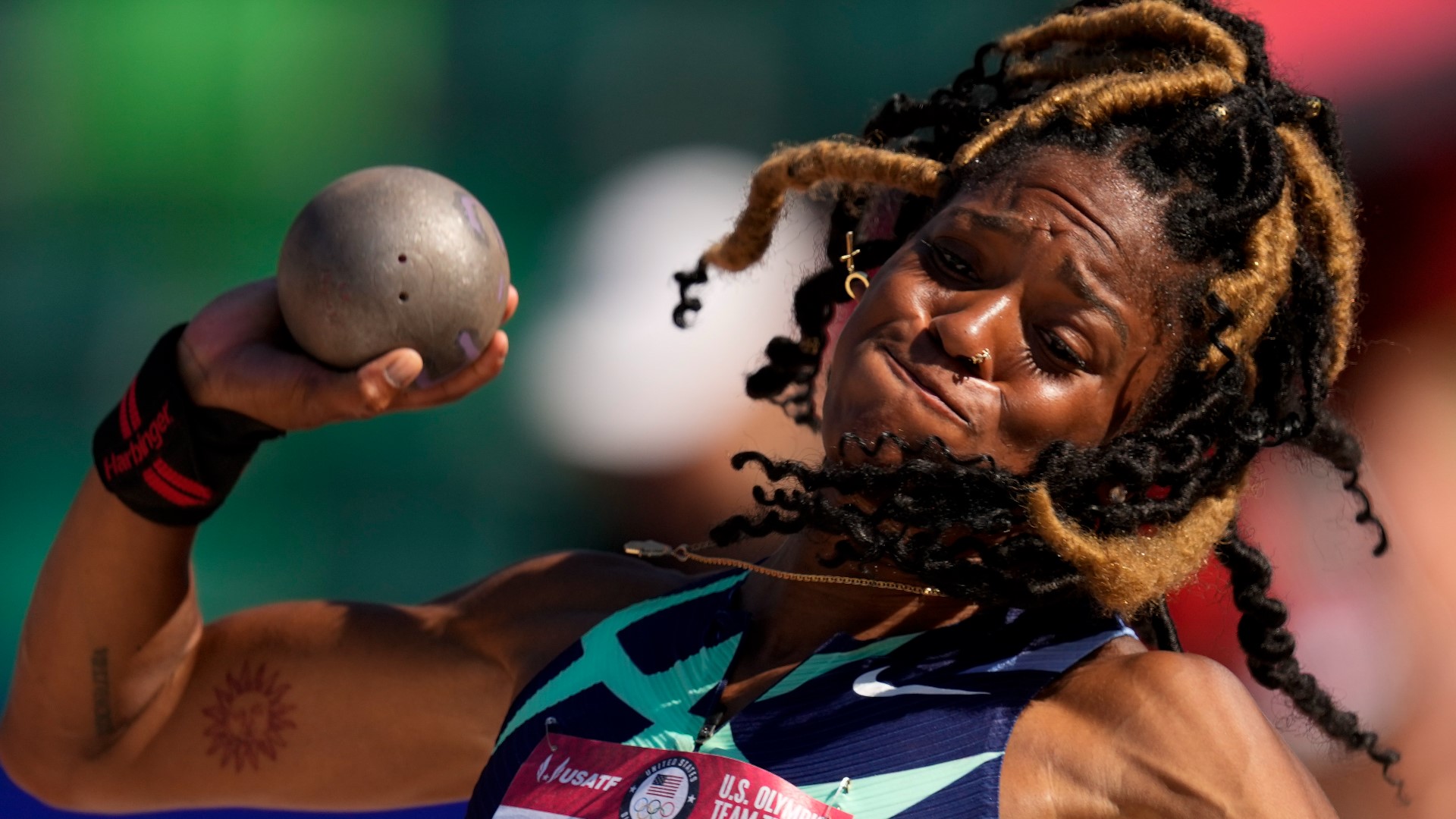Erica Bougard at the 2021 U.S. Olympic Track and Field Trials ...