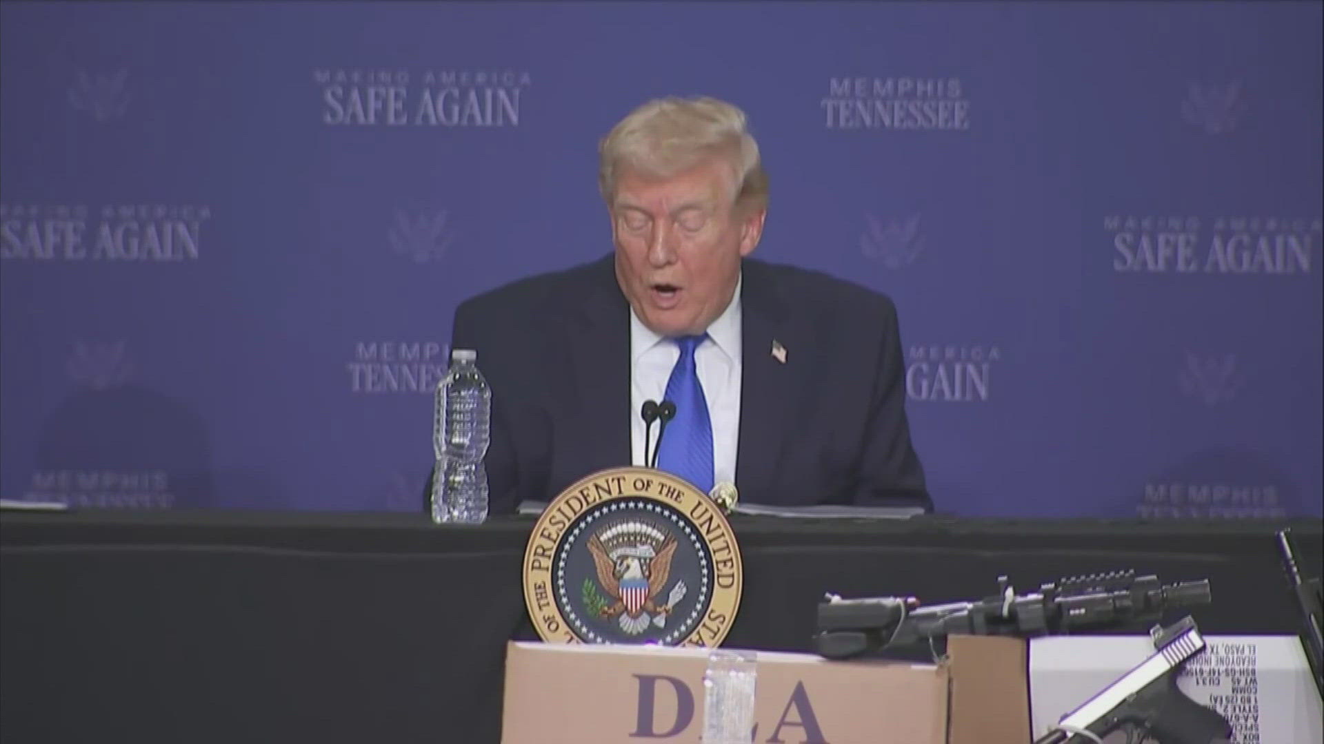 President Donald Trump visits Memphis to celebrate task force ...