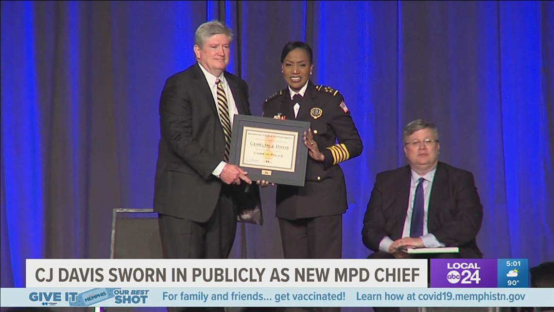 Cerelyn CJ Davis publicly sworn in as new Memphis Police Chief ...