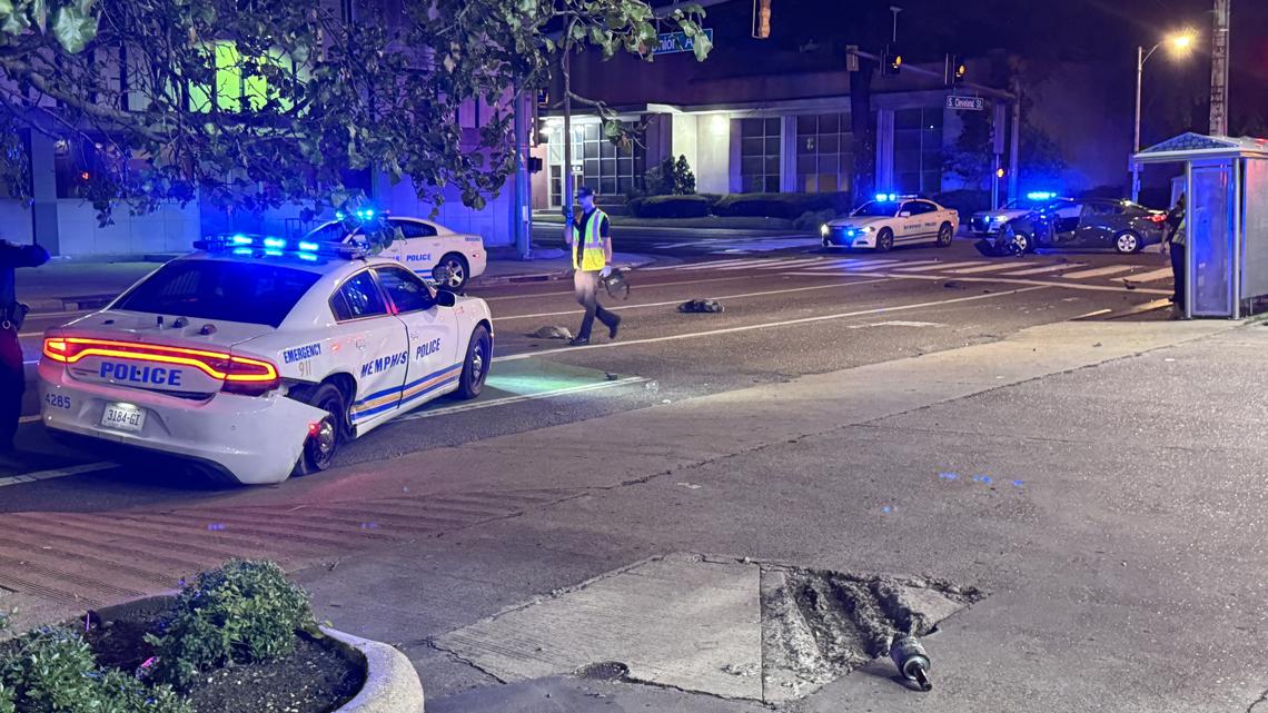 MPD car damaged after Midtown crash | localmemphis.com