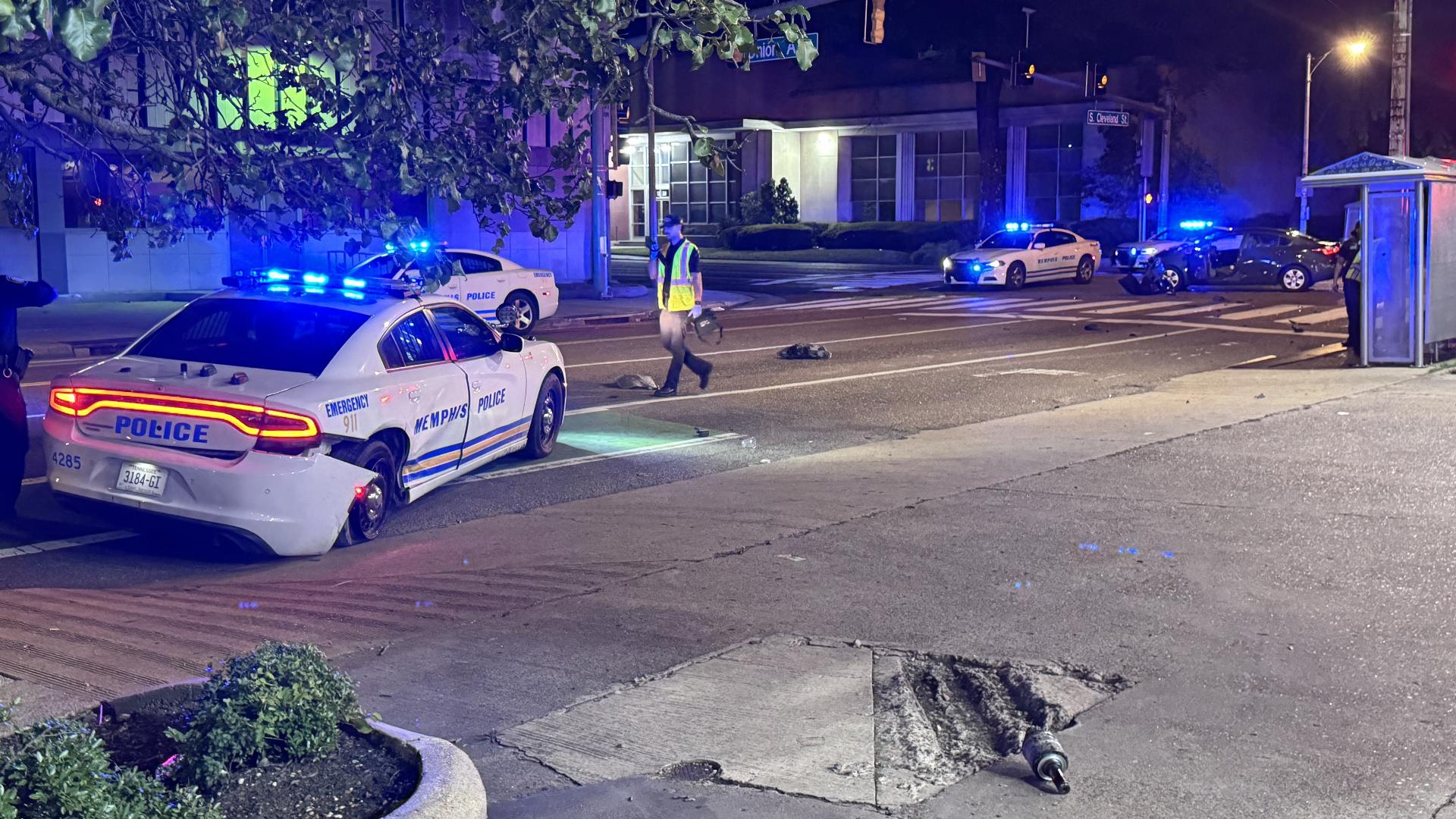 MPD car damaged after Midtown crash | localmemphis.com