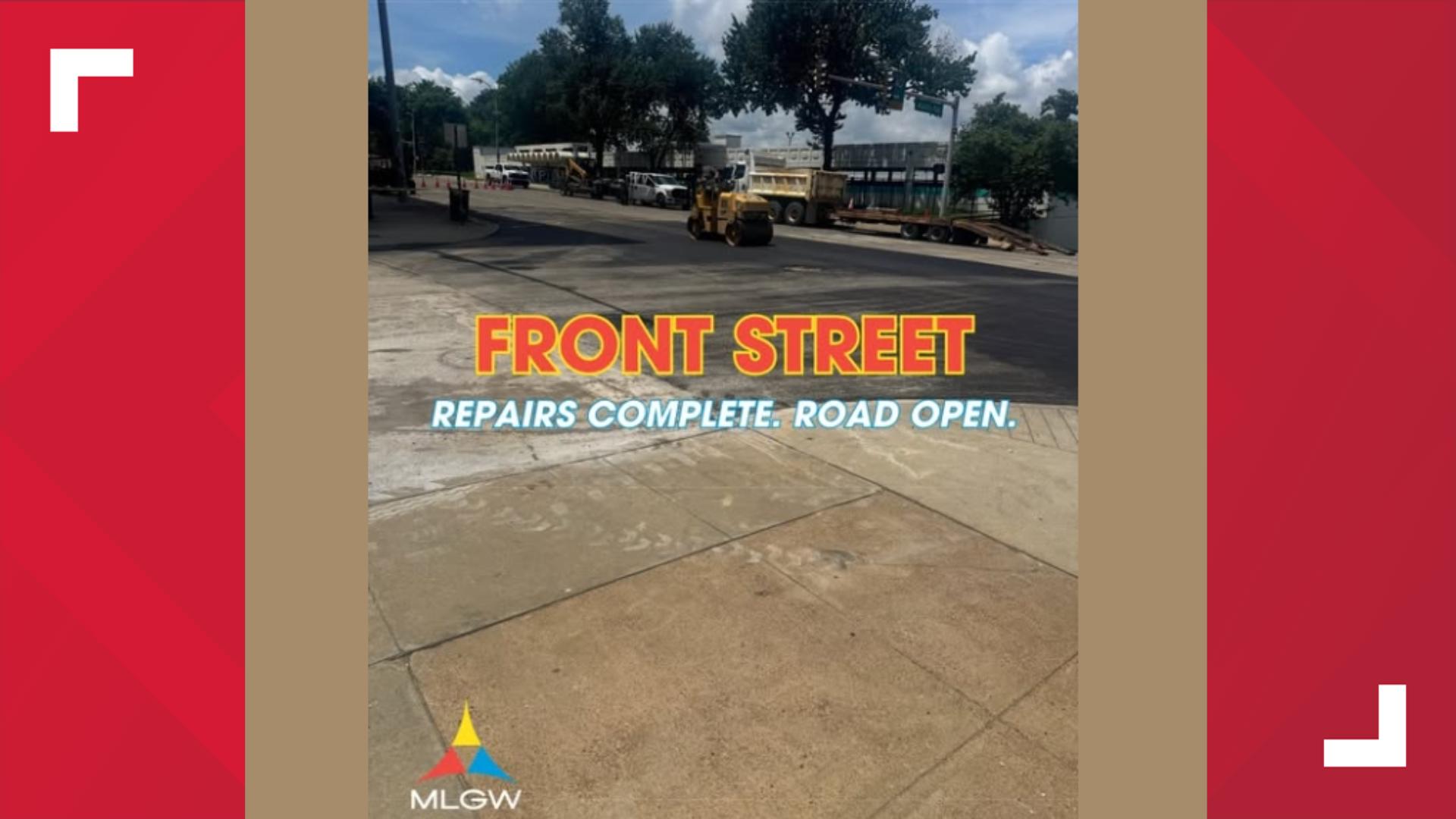 MLGW completes repairs on Front Street water main break | localmemphis.com