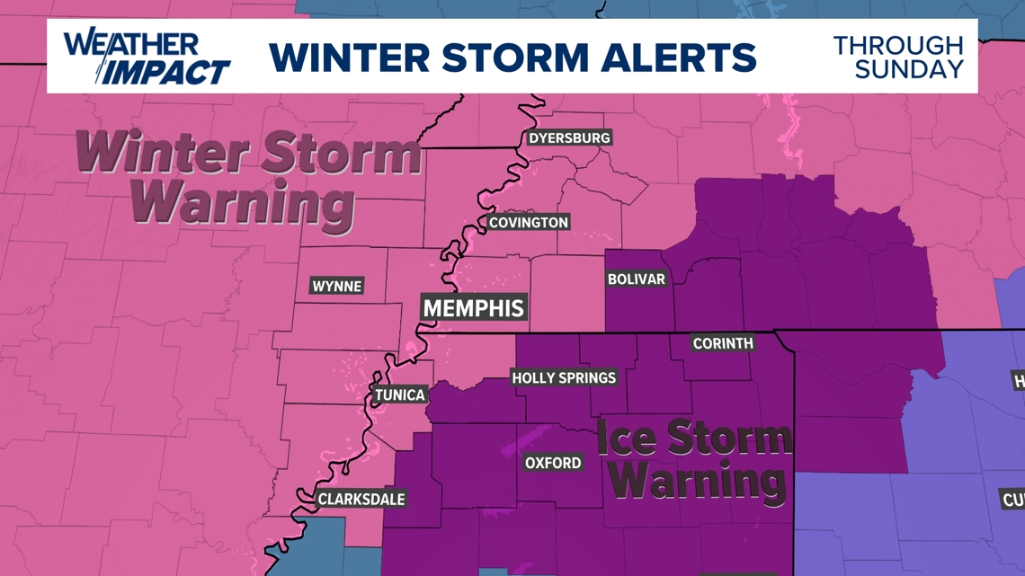 Winter storm warning issued for multiple counties in the Mid-South ...