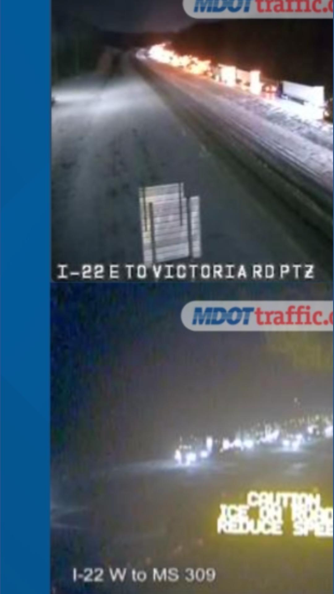 Parts of I-55 and I-22 remain at a standstill in North Mississippi ...