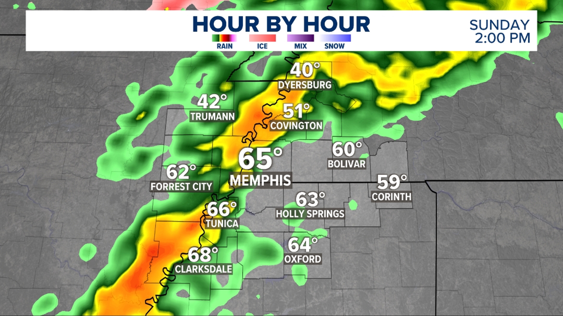 Rain & storms Sunday, a few light snow showers Sunday night as ...