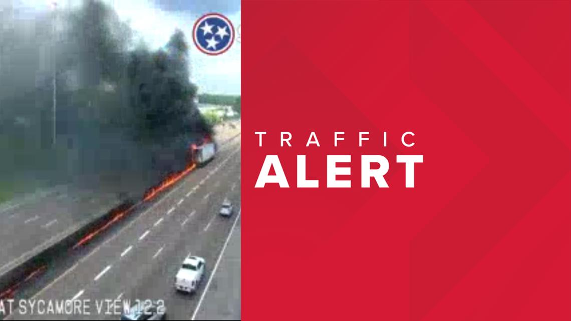 I-40 E and Sycamore View crash leaves semi-truck on fire, 1 dead ...
