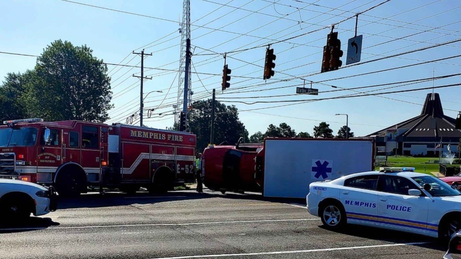 Hickory Hill crash leaves ambulance overturned, 2 injured ...
