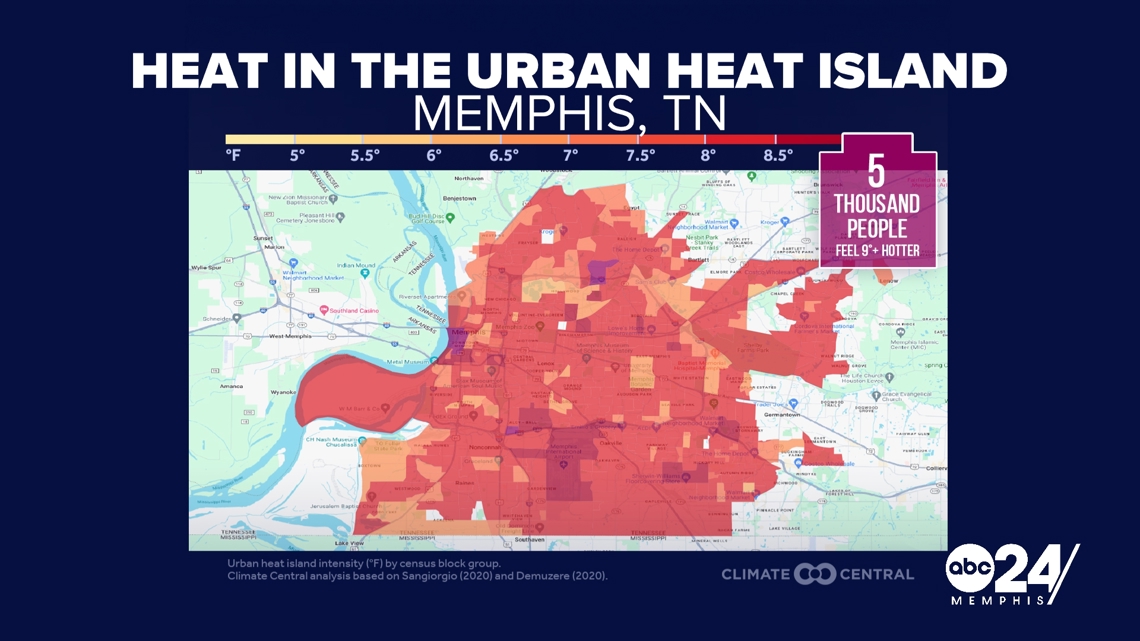 The Urban Heat Island is making certain parts of Memphis hotter ...