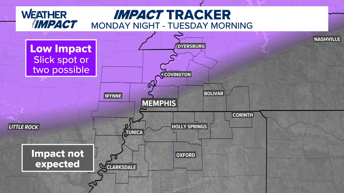 Patchy black ice possible in parts of the Mid-South Tuesday morning ...