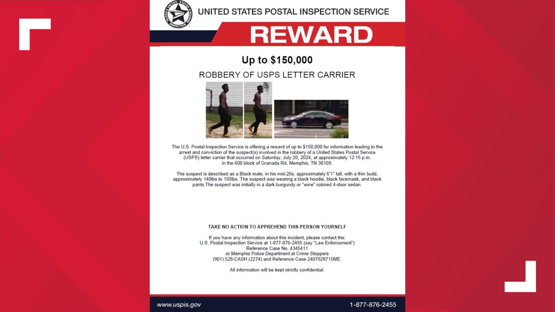 $150,000 reward offered in weekend robbery of USPS mail carrier ...