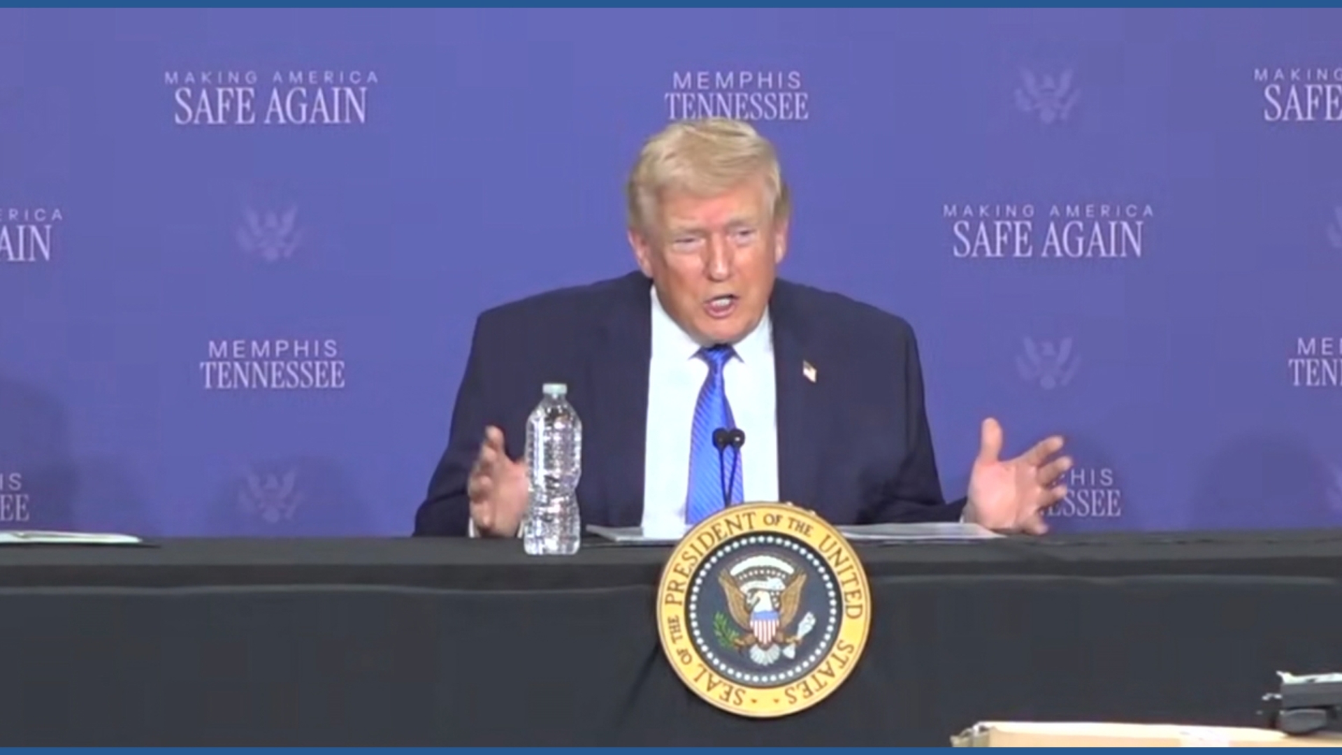 President Donald Trump visits Memphis to celebrate task force ...