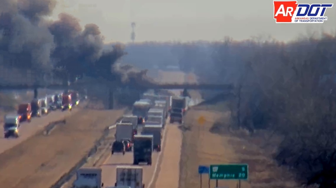 2 dead in truck fire involving highway police near West Memphis ...