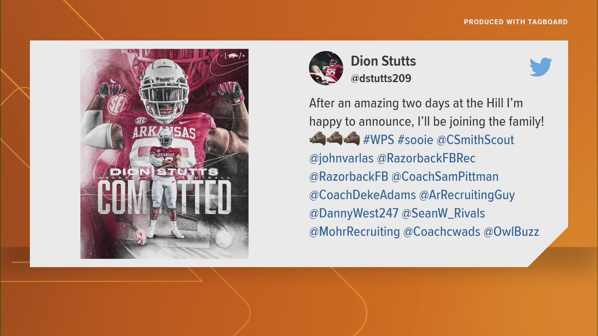 MUS football star and Arkansas Razorbacks commit Dion Stutts dies in ...