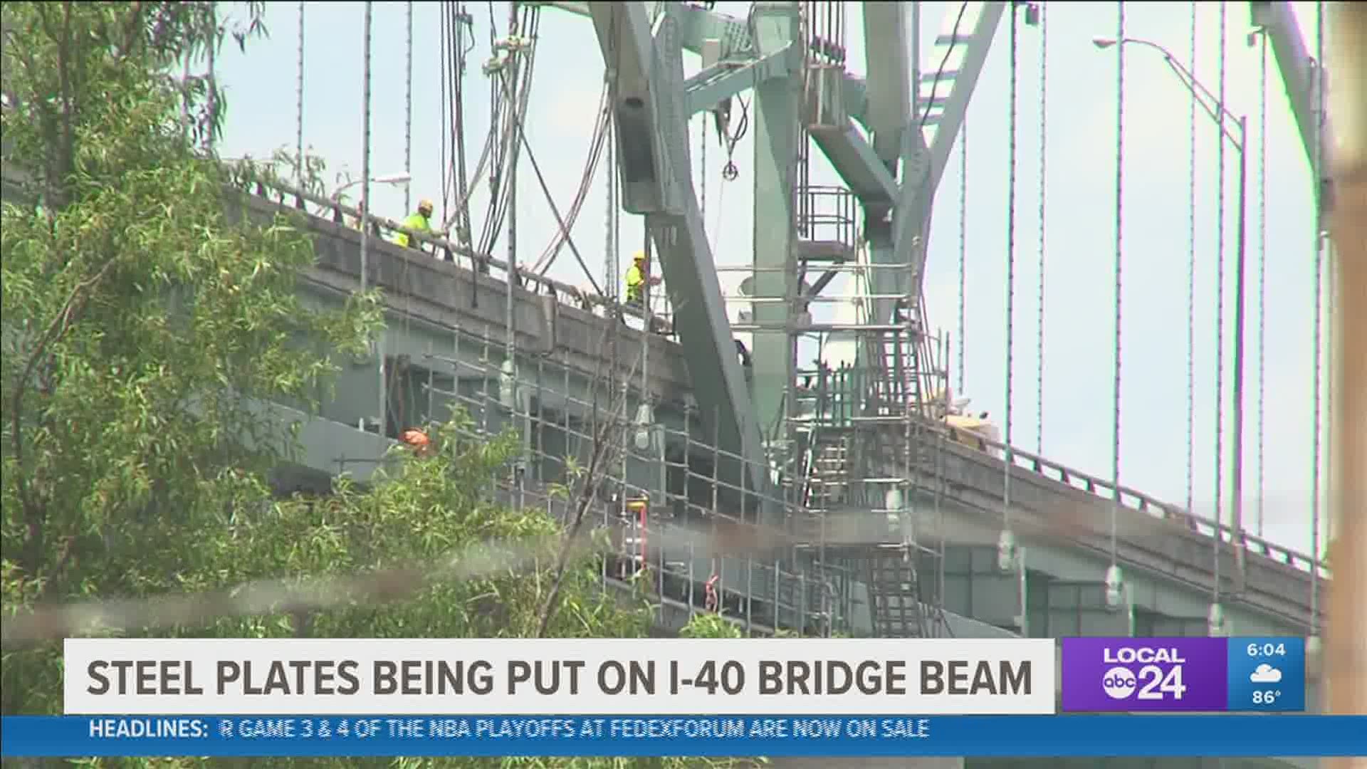 Work is underway to repair the I-40 Hernando de Soto bridge ...