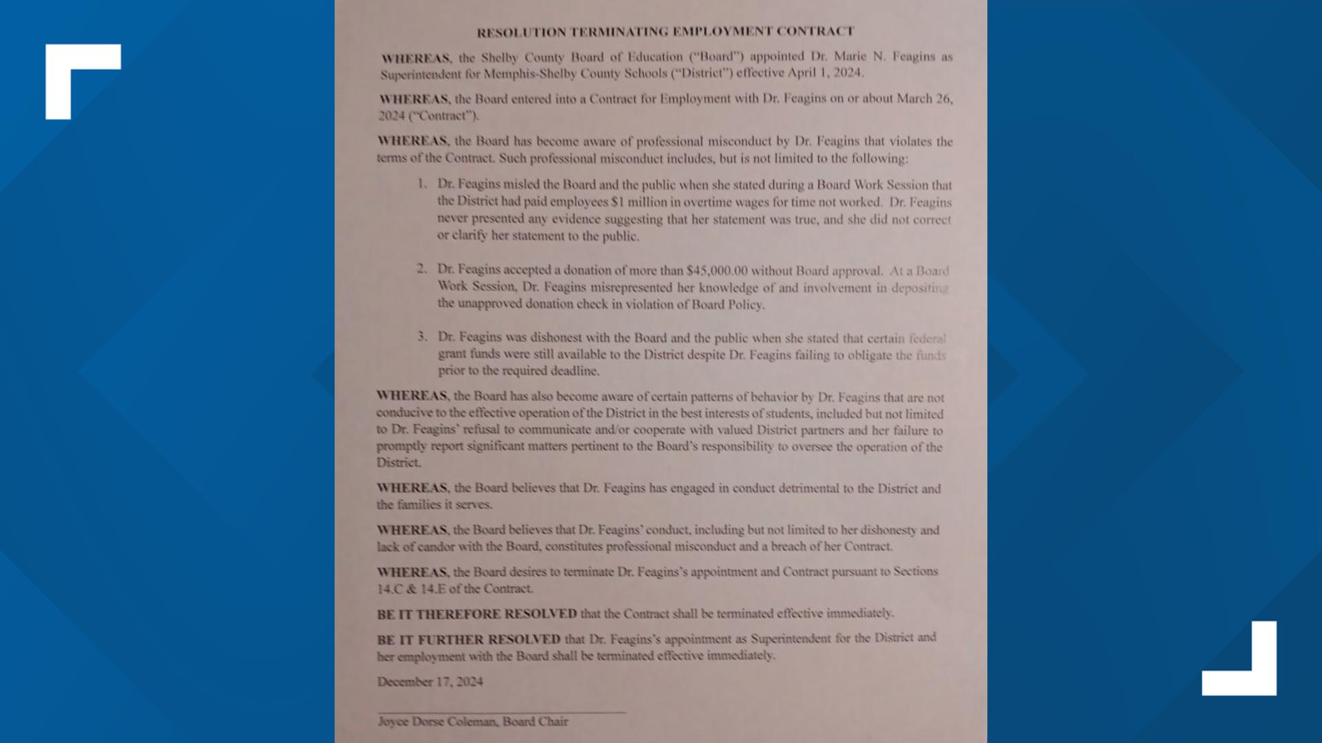 Allegations made against MSCS Superintendent Dr. Marie Feagins & her ...